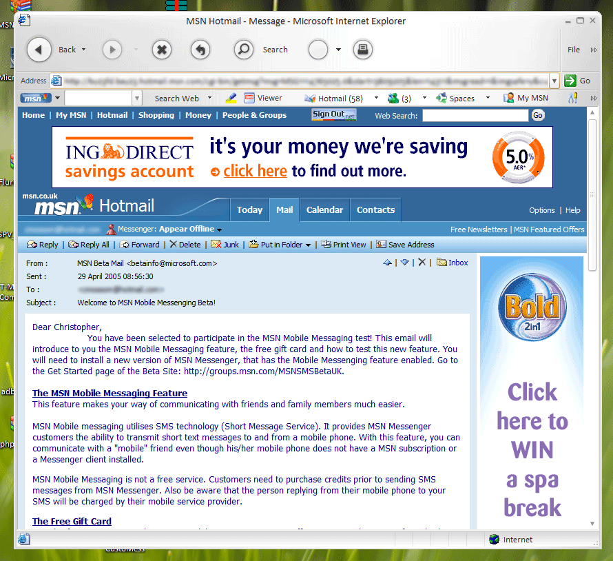 MSN Messenger 7.0.814 - Back Page News - Neowin