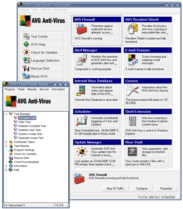 AVG Anti-Virus plus Firewall Beta version - Back Page News - Neowin