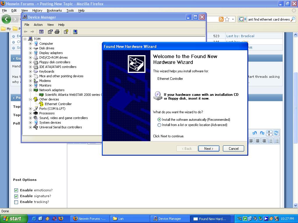 System not installing ethernet card - Smart Home, Network & Security ...