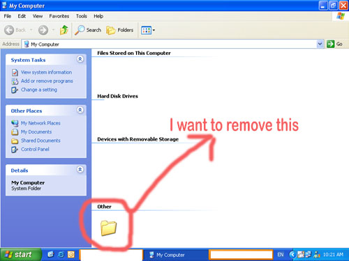 HELP! How do I remove this folder in My computer? - Microsoft (Windows ...