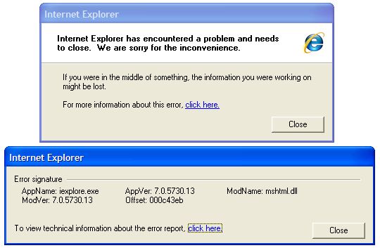 IE7 Crash? - Web Browser Discussion & Support - Neowin