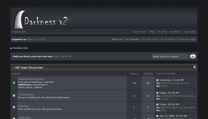 IPB skin - Darkness v2 - Web Design & Development - Neowin