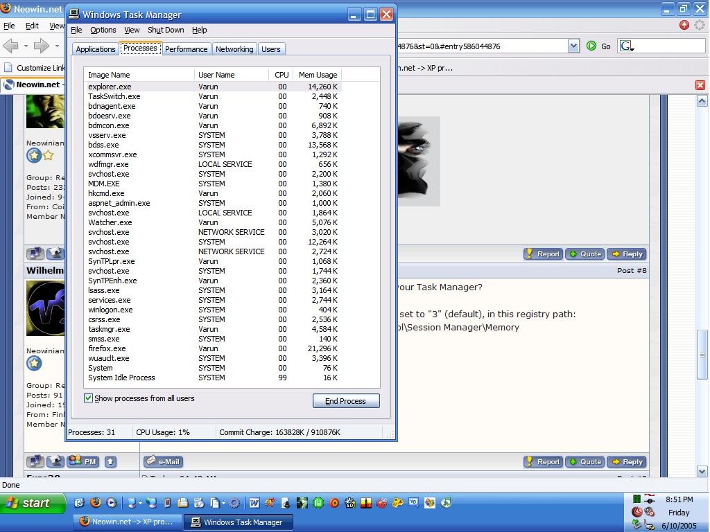 XP processes problem - Microsoft (Windows) - Neowin