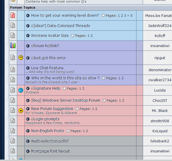 [idea?] Date-Colorized Threads - Site & Forum Issues - Neowin