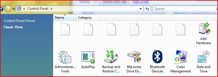 blank icons in vista control panel - Microsoft (Windows) - Neowin