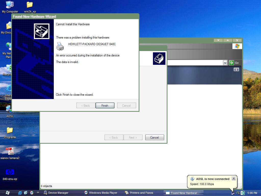 Failed installed my HP840c printer - Microsoft (Windows) - Neowin