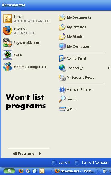 The list of program is gone - Microsoft (Windows) - Neowin