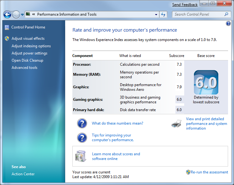 What is Your Windows 7 Windows Experience Index - The Fast Ring ...