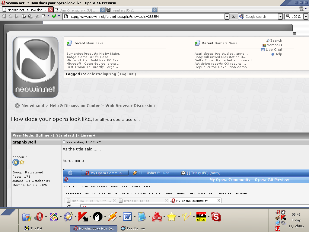 How does your opera look like - Web Browser Discussion & Support - Neowin