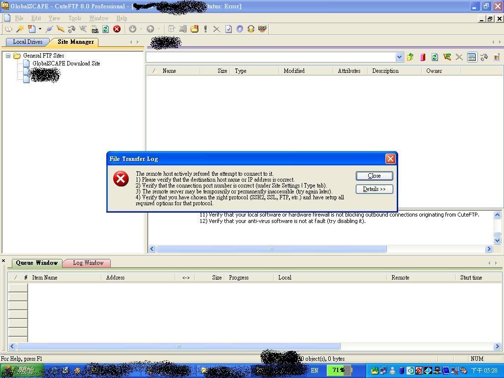 help logging into ftp using cuteftp - Software Discussion & Support - Neowin