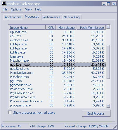 Nod32 Memory Usage - Software Discussion & Support - Neowin