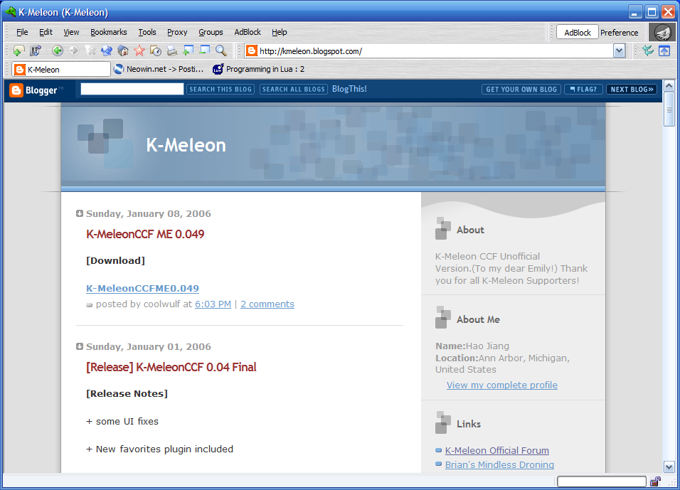 Fastest Gecko browser --- K-MeleonCCF ME 0.049 - Web Browser Discussion ...