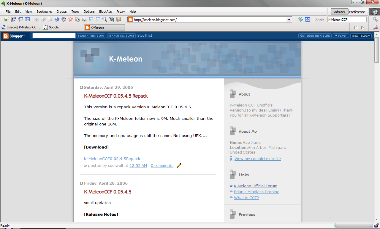 [Gecko] K-MeleonCCF 0.05.4.5 Repack - Web Browser Discussion & Support ...