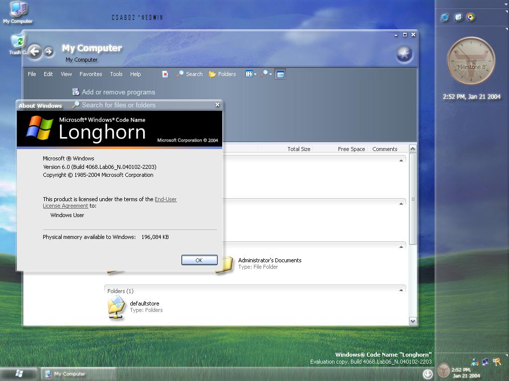Longhorn Build 4068 screenshot - The Fast Ring (Insider Previews) - Neowin