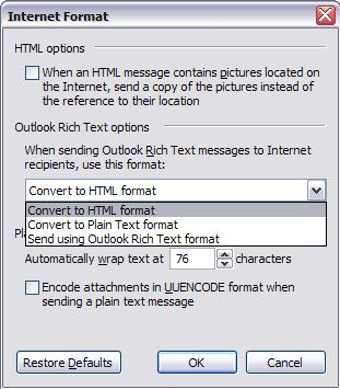 Always sending messages in Plain Text? - Software Discussion & Support ...