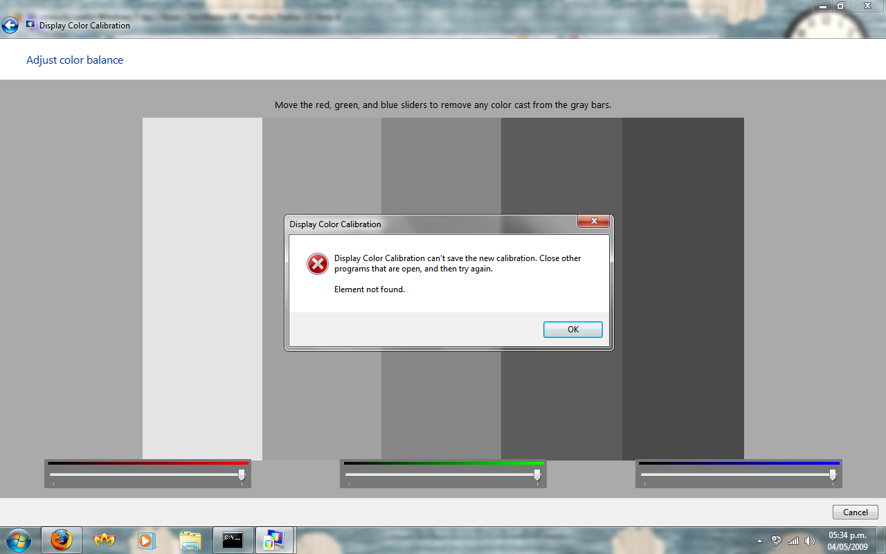 Error using the new color calibration tool - The Fast Ring (Insider ...