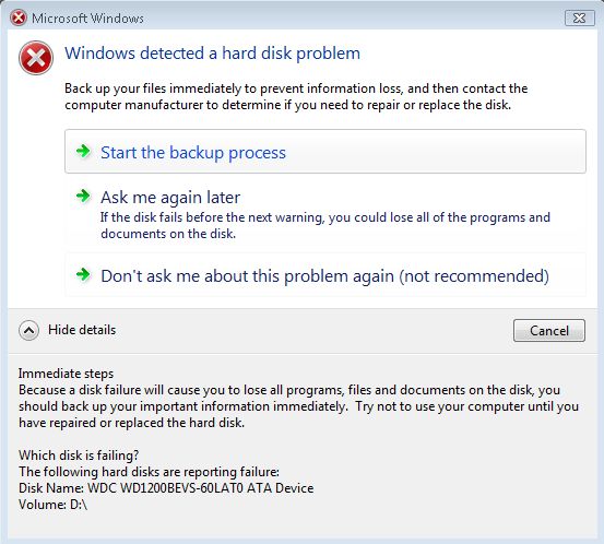 Windows Hard Disk Problem - Microsoft (Windows) - Neowin