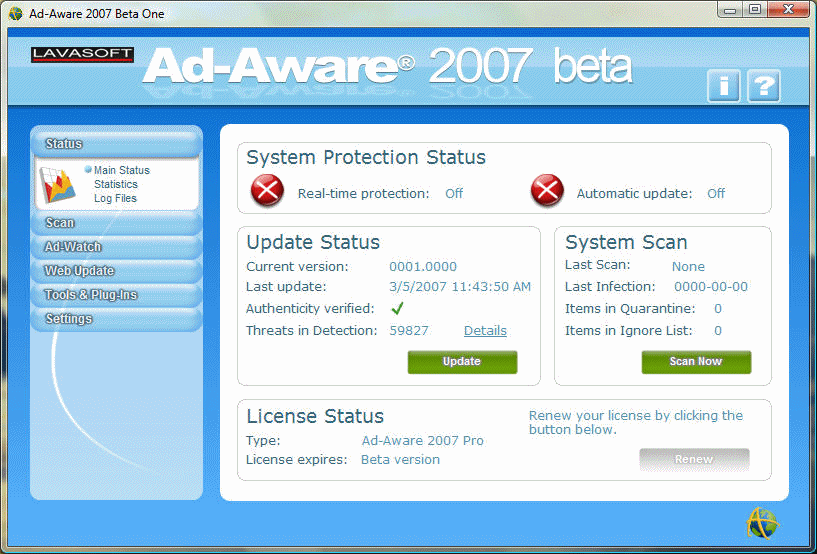 Ad-Aware 2007 Beta - Back Page News - Neowin