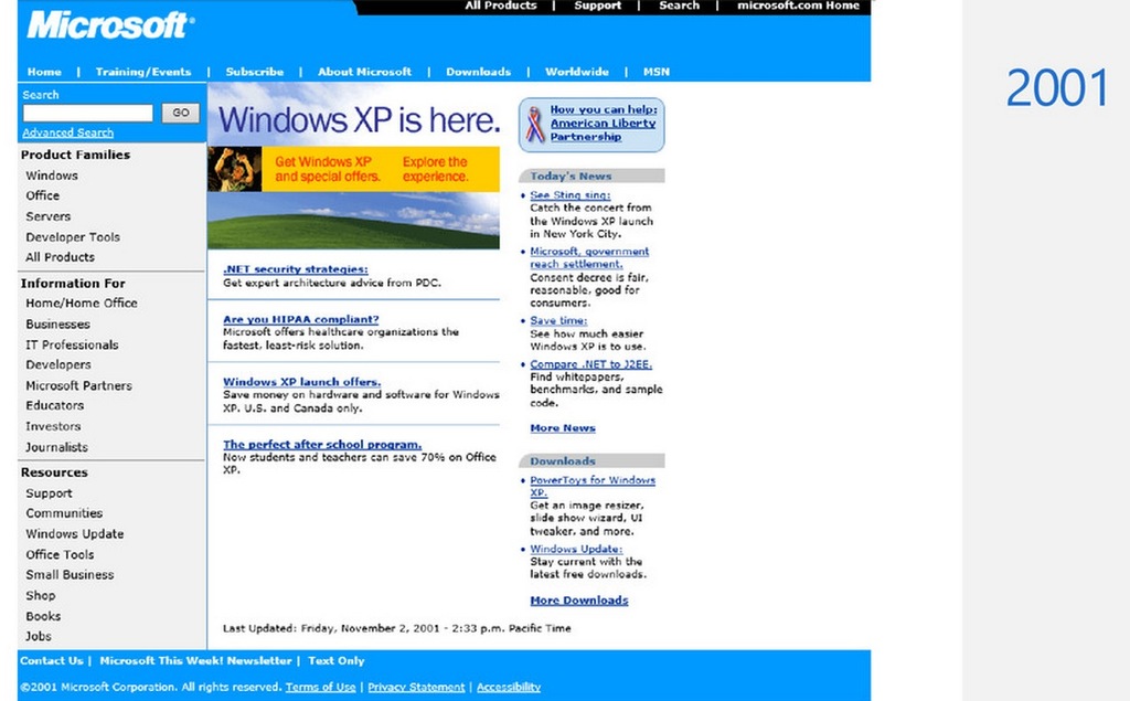 Visualized: 20 years of Microsoft's homepage - Neowin