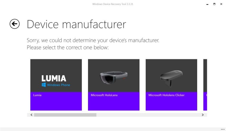 Windows Device Recovery Tool updated to support HoloLens and Clicker ...