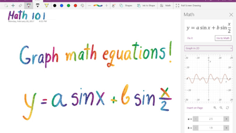 OneNote for Windows 10 will now graph math equations for you - Neowin