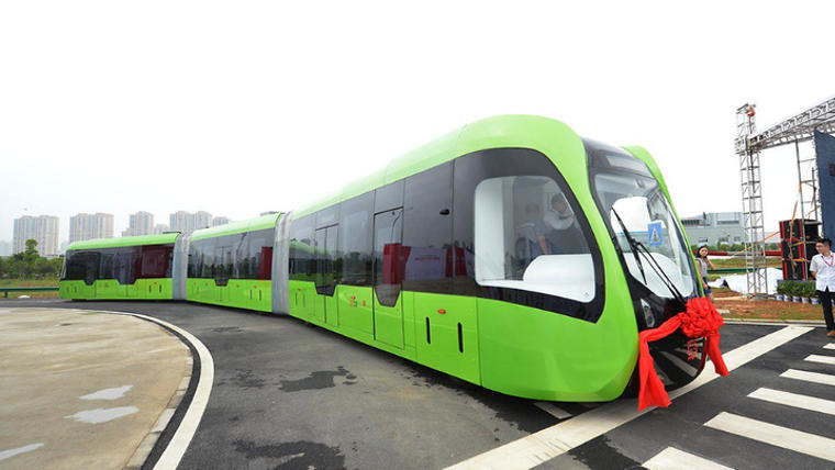 This Chinese driverless electric train, known as the the ART, is off ...