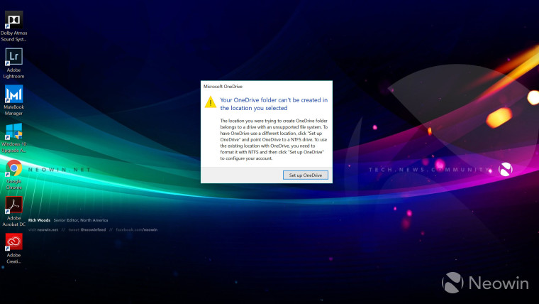 The latest OneDrive update for Windows only supports NTFS - Neowin