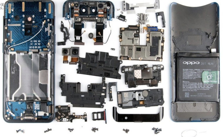 OPPO Find X dismantled, shows off mechanism for motorized pop-up ...