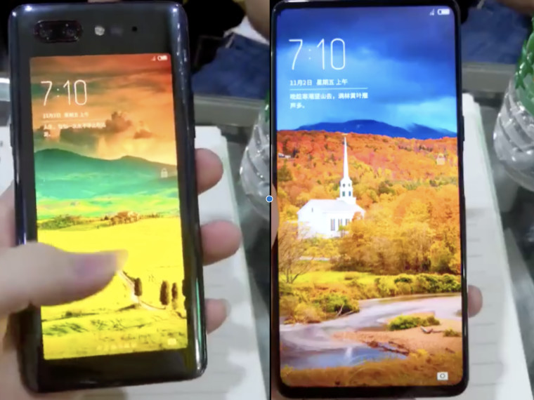 This Android handset for some reason has a display on the front and the ...