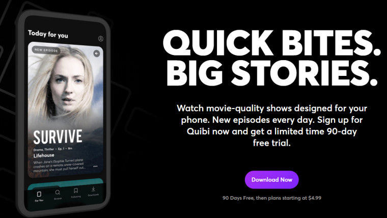 Quibi reports 1.7 million downloads in its first week - Neowin