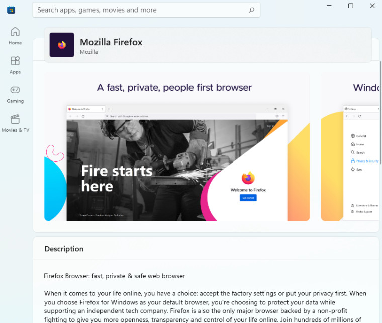 Mozilla Firefox 現已在 Windows 10 和 11 的 Microsoft Store 中提供