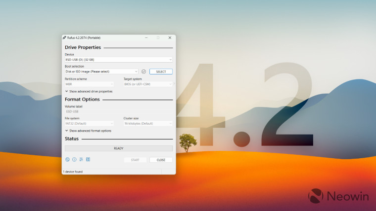 Rufus 4.2 is out with ZIP64, VHDX, FFU support, and more - Neowin