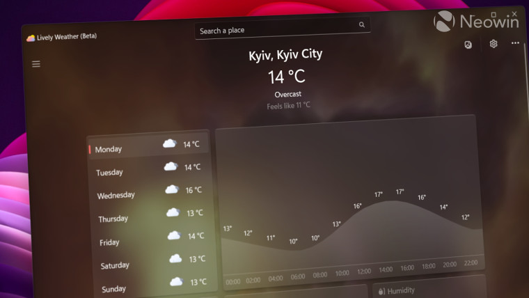 Lively Weather is a stunning alternative to the stock Windows 11 ...