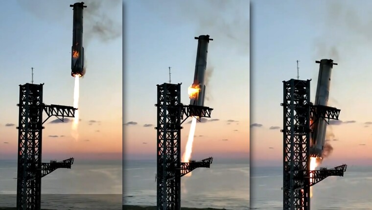 SpaceX's "Mechazilla" caught the Super Heavy booster mid-air during ...