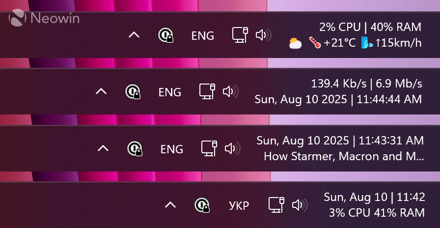 This Windows 11 [and Windows 10] mod lets you have CPU, RAM, network usage, weather and more on ...