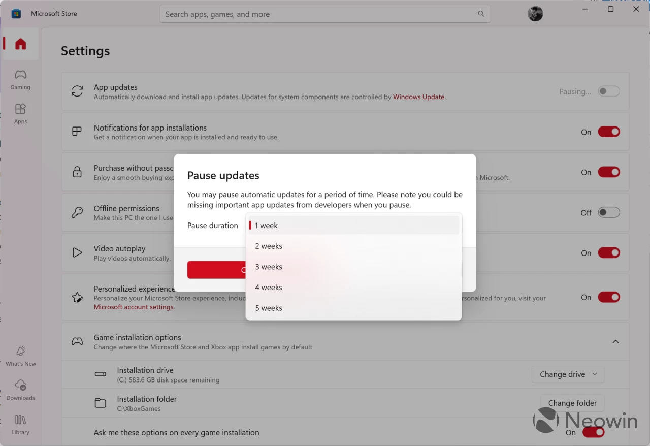 Microsoft no longer allows turning off app updates in the Microsoft ...