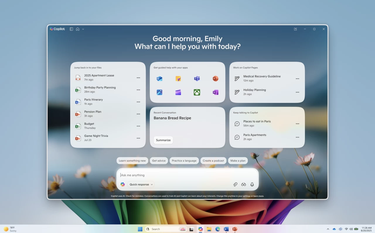 Copilot app on Windows gets new home page and file search with natural ...