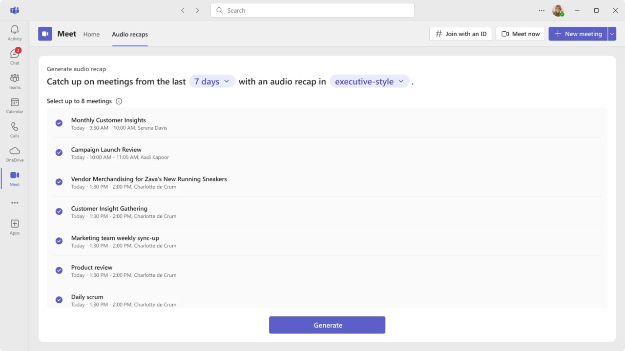 You can now listen to audio recaps of your meetings in Microsoft Teams ...