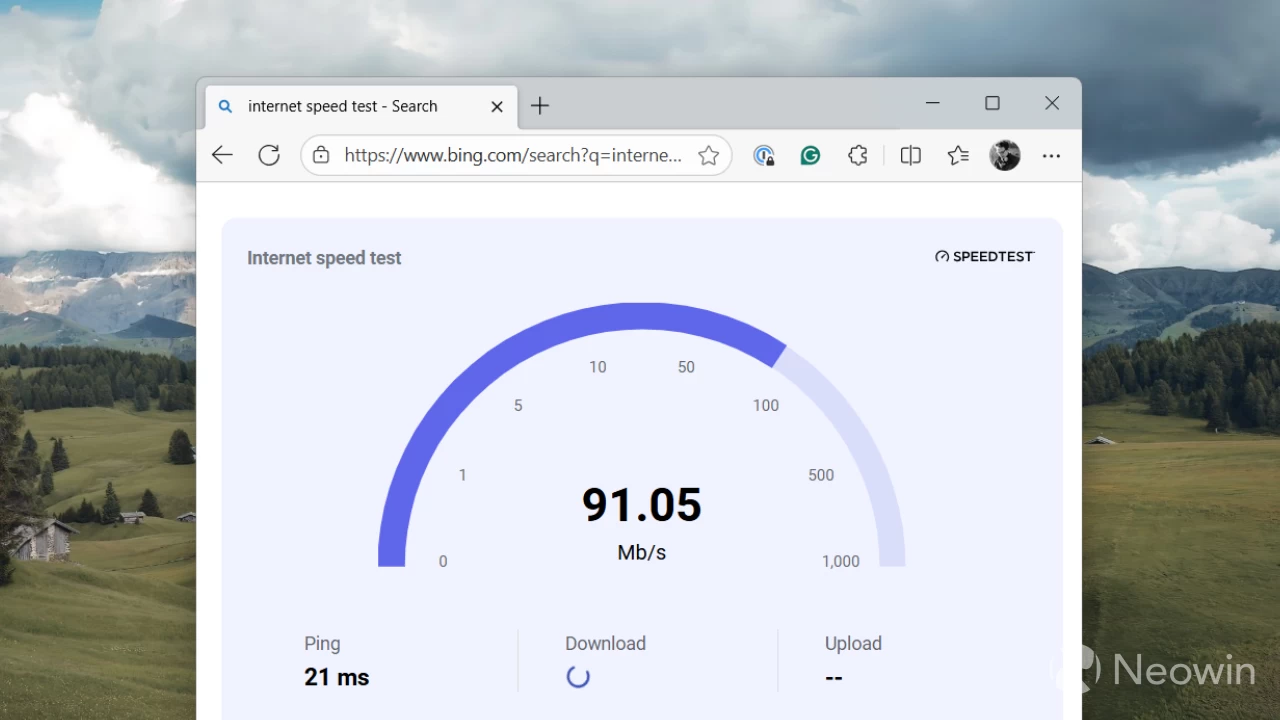 Windows 11's taskbar is getting an internet speed test button - Neowin