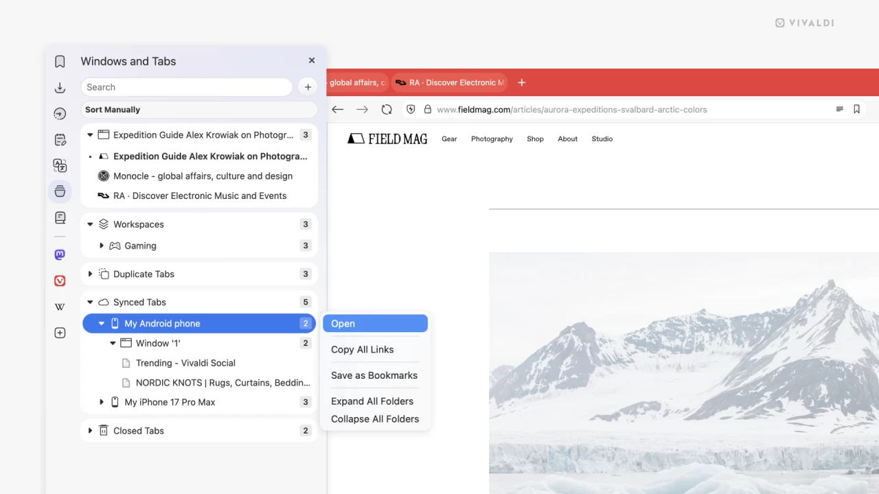 Vivaldi 7.7 released with new Privacy Dashboard, cross-device tab ...
