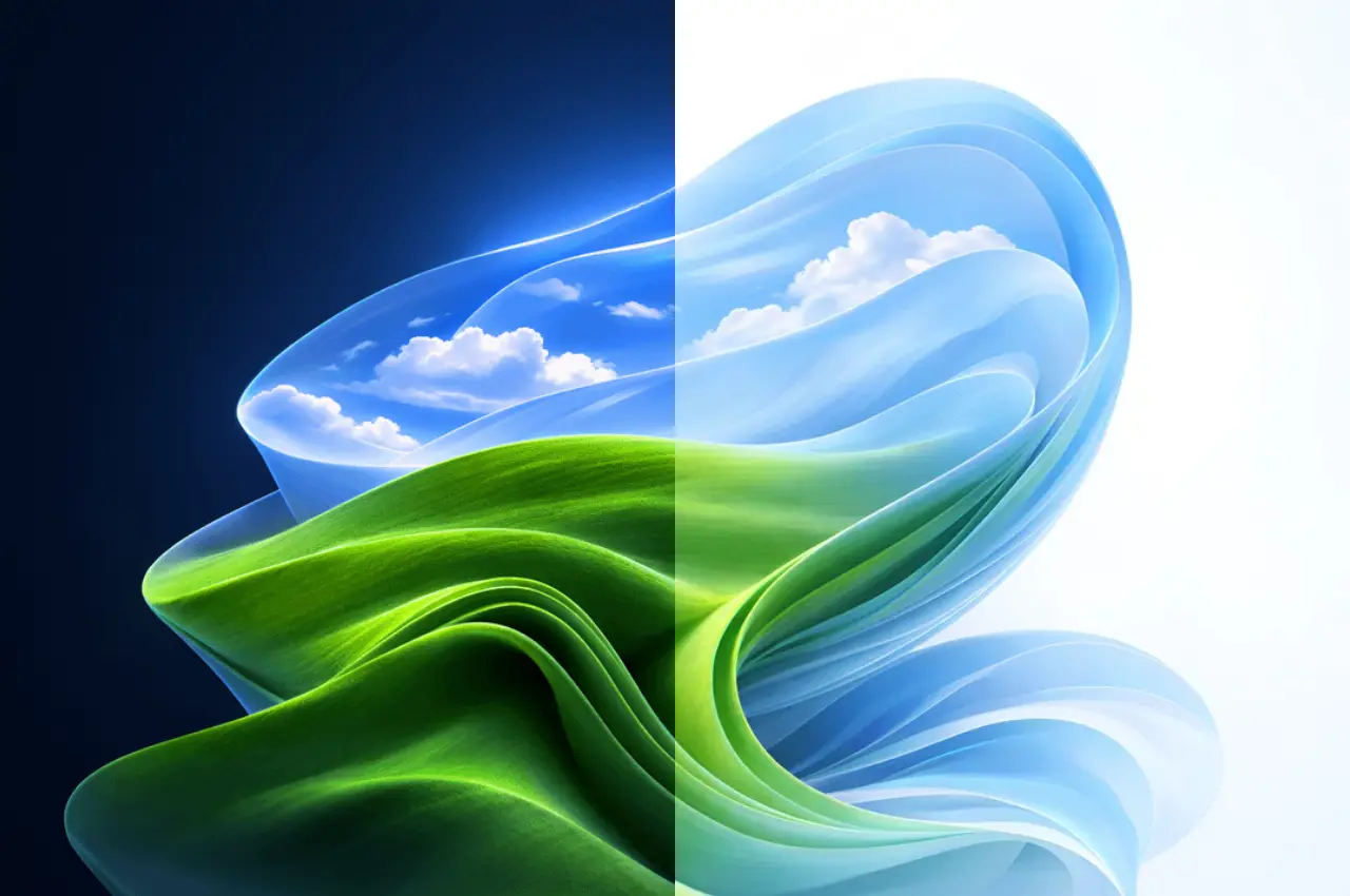These beautiful wallpapers mix the most iconic Windows background with ...